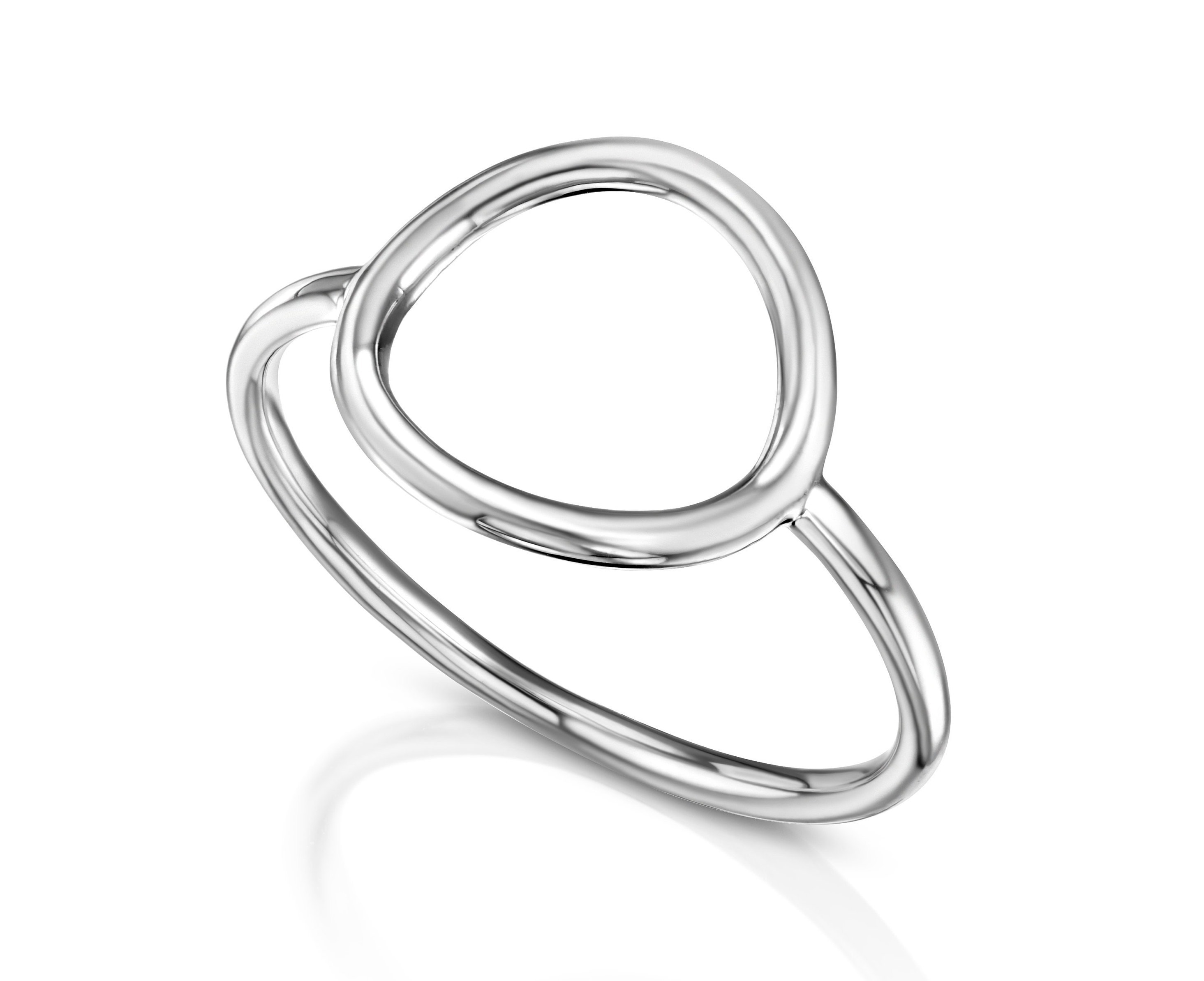 Open Circle Ring, Gold Circle Band Ring - Etsy