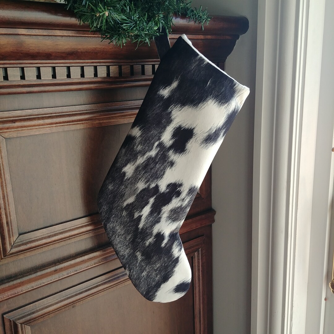 Cow Print Christmas Stocking 18 Inch Holiday Farmhouse Ranch - Etsy