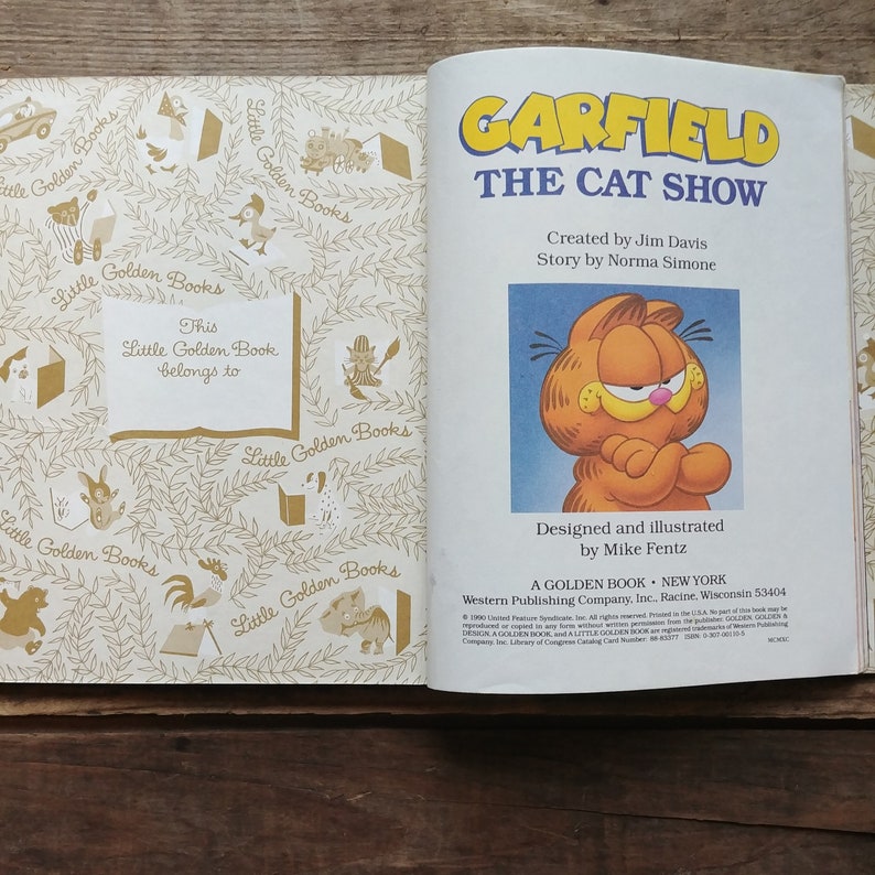Garfield the Cat Show Vintage Little Golden Book | Etsy