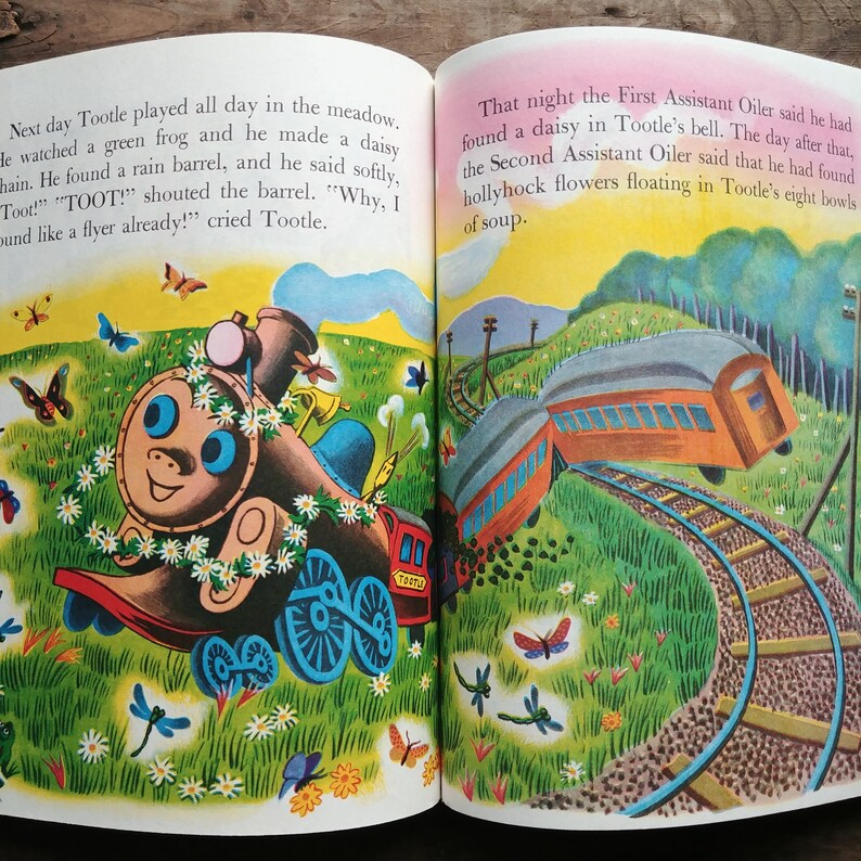 Tootle vintage little golden book train engine story for | Etsy