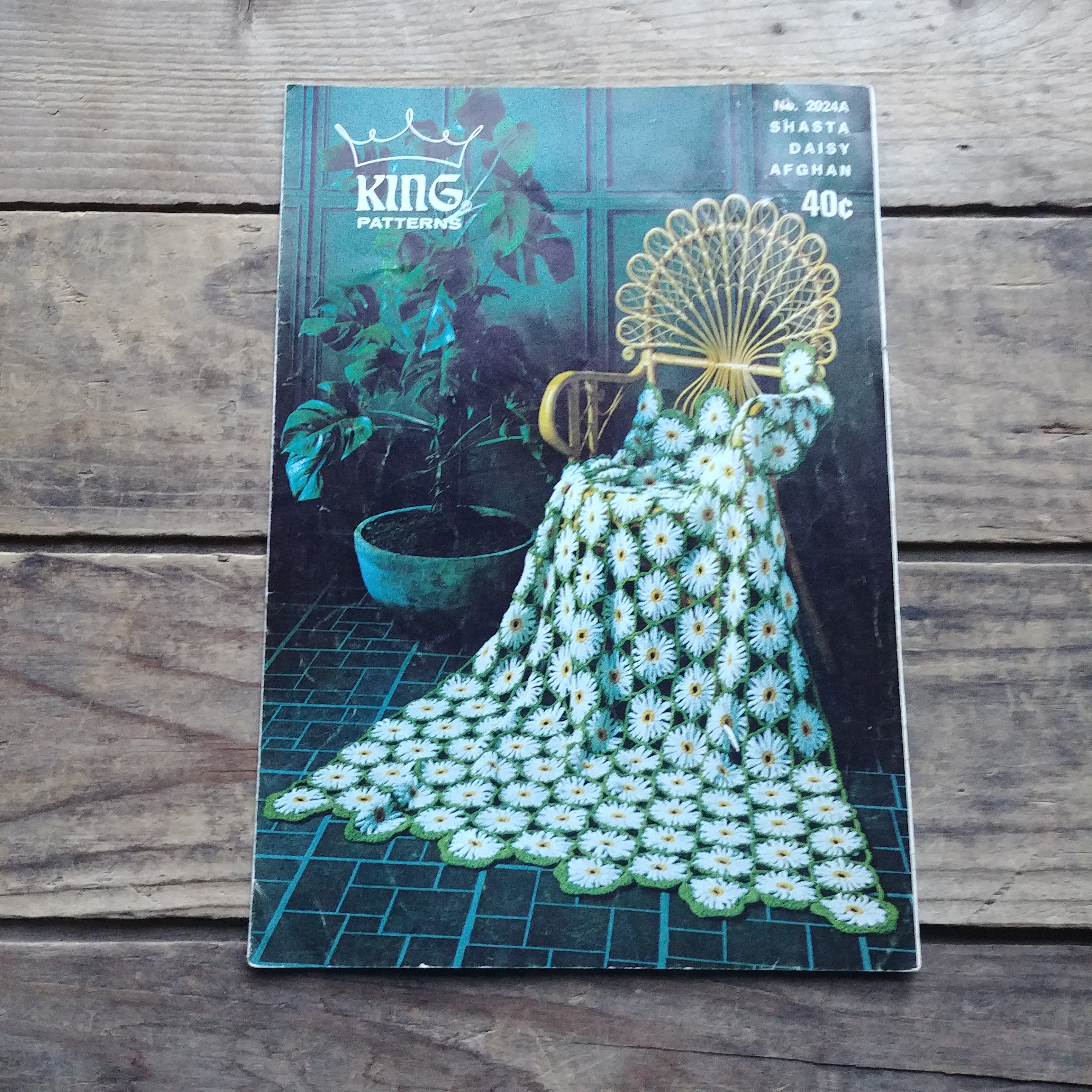 Vintage Afghan Pattern With Daisies King Patterns - Etsy