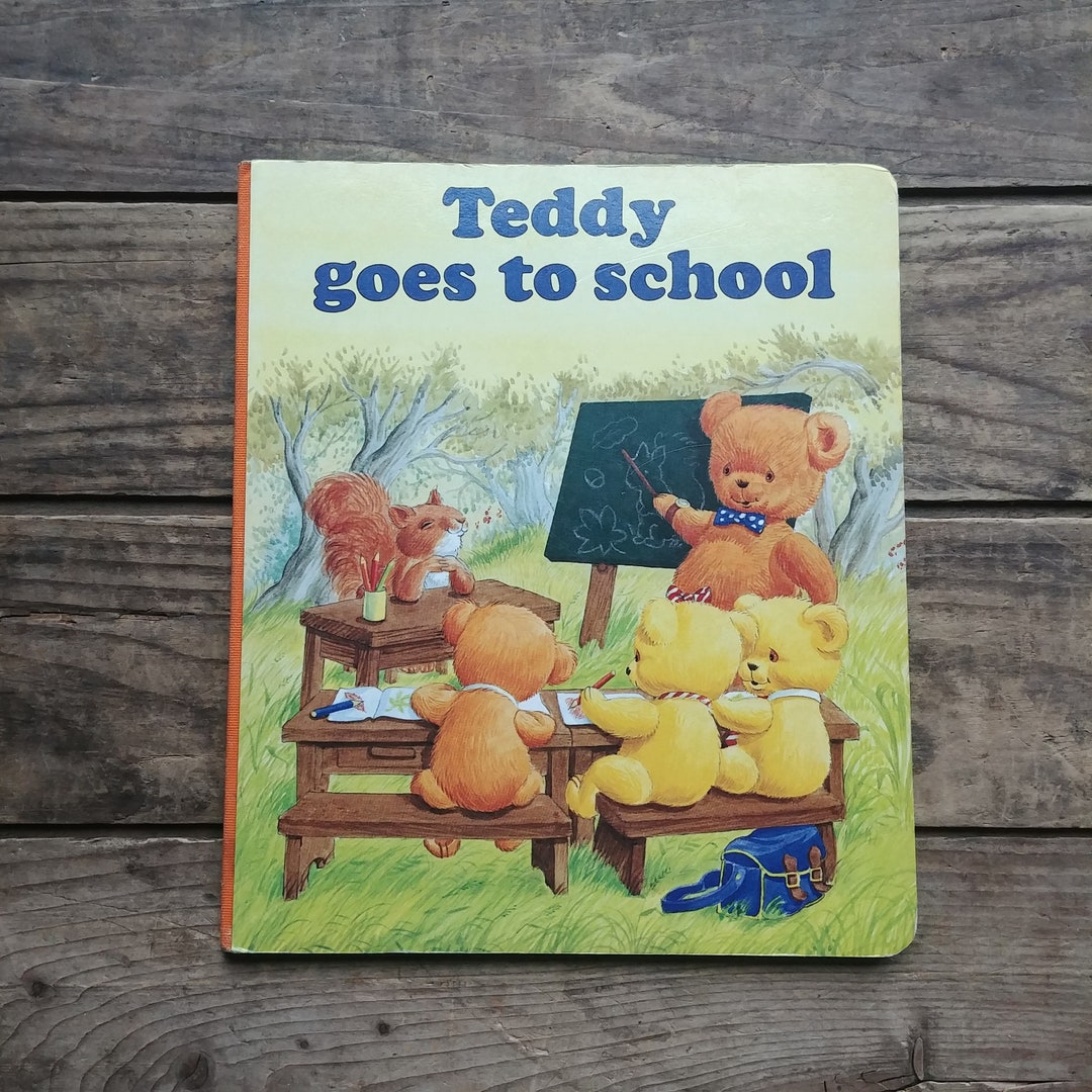 Teddy Goes to School, Board Book, Vintage 1990s Brown Watson - Etsy