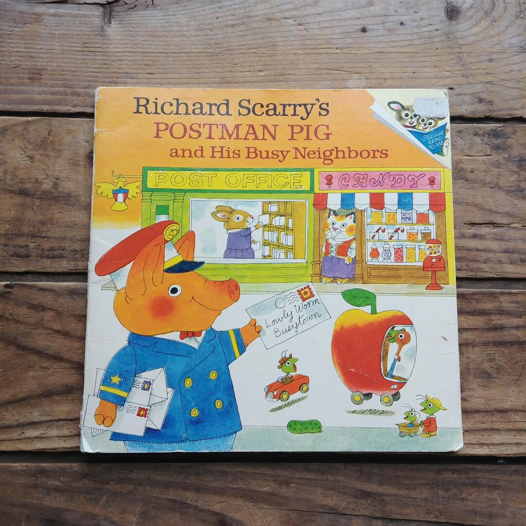 Richard Scarry's Postman Pig and His Busy Neighbors, Vintage Kid's ...