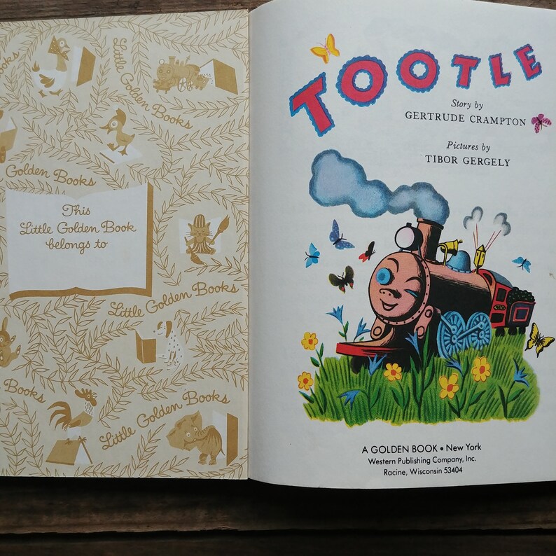 Tootle vintage little golden book train engine story for | Etsy