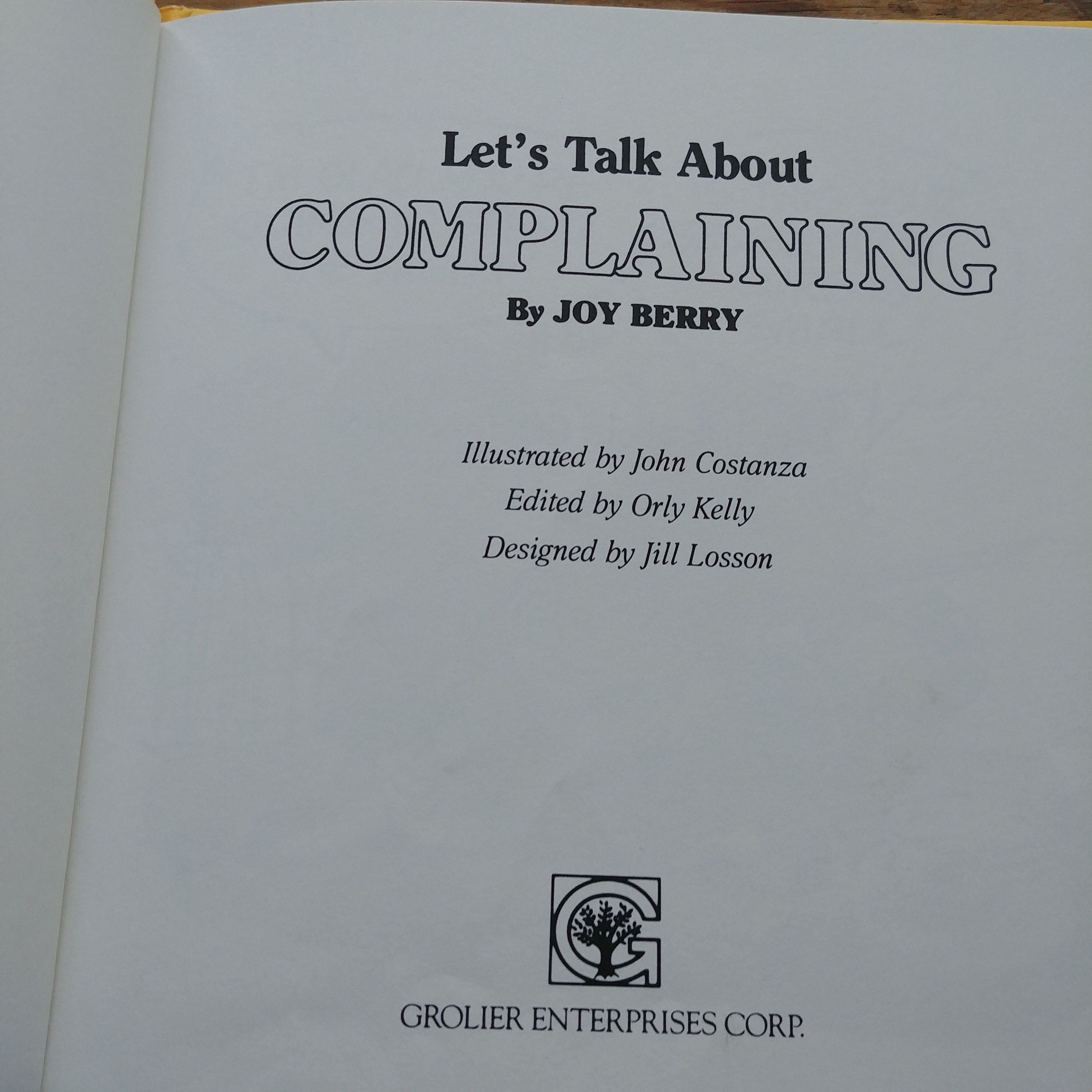 Let's Talk About Complaining, a Children's Book by Joy Berry Vintage ...