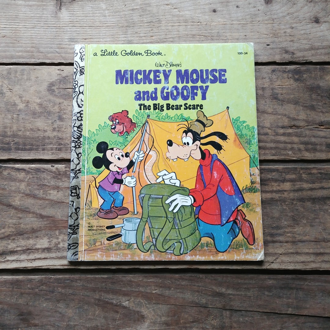 Mickey Mouse y Goofy The Big Bear Scare, Little Golden Book vintage ...