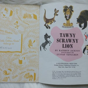 Tawny Scrawny Lion, Vintage Little Golden Book Dated 1999, Classic ...
