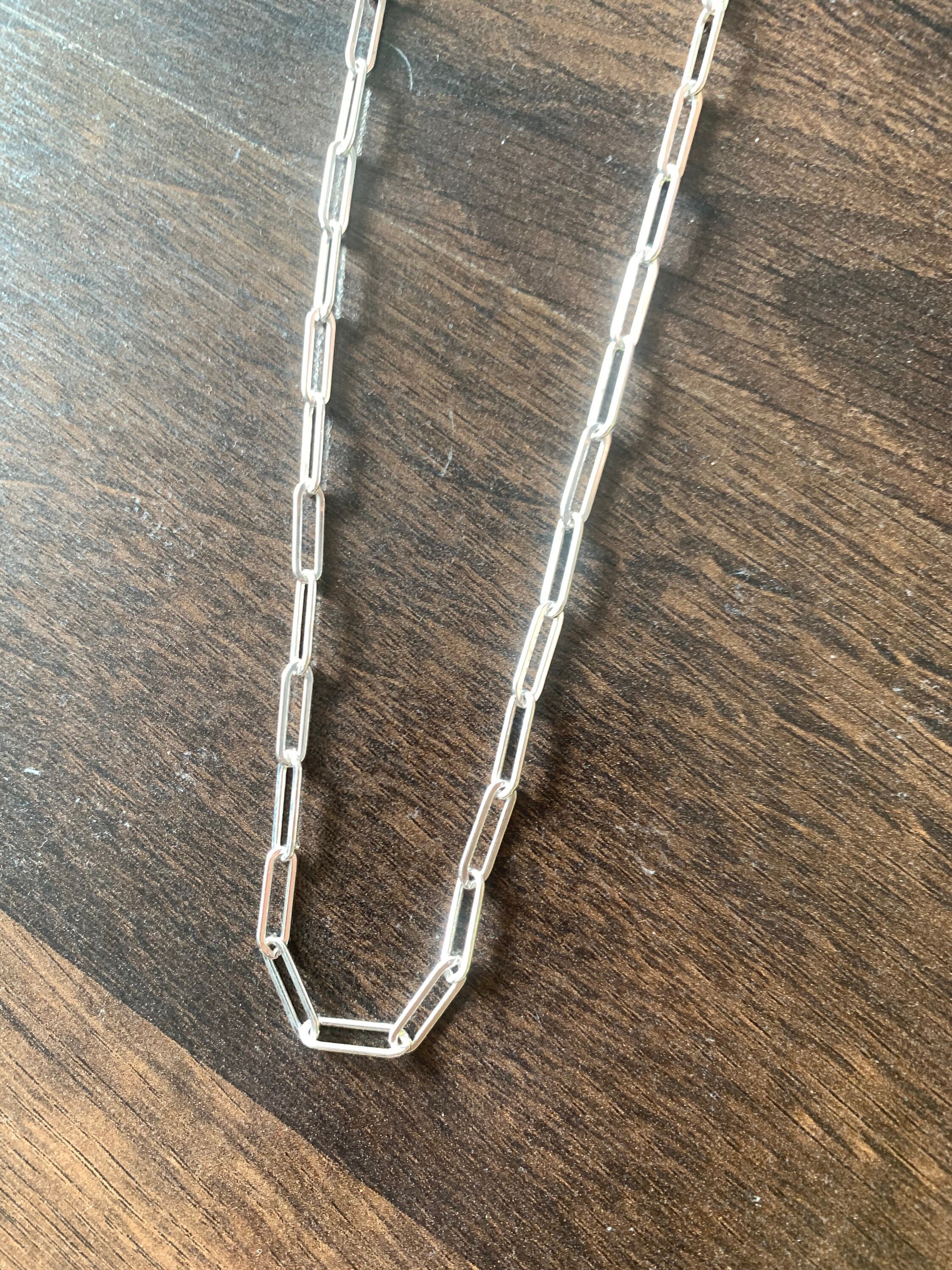 Sterling Silver Paper Clip Chain - Etsy