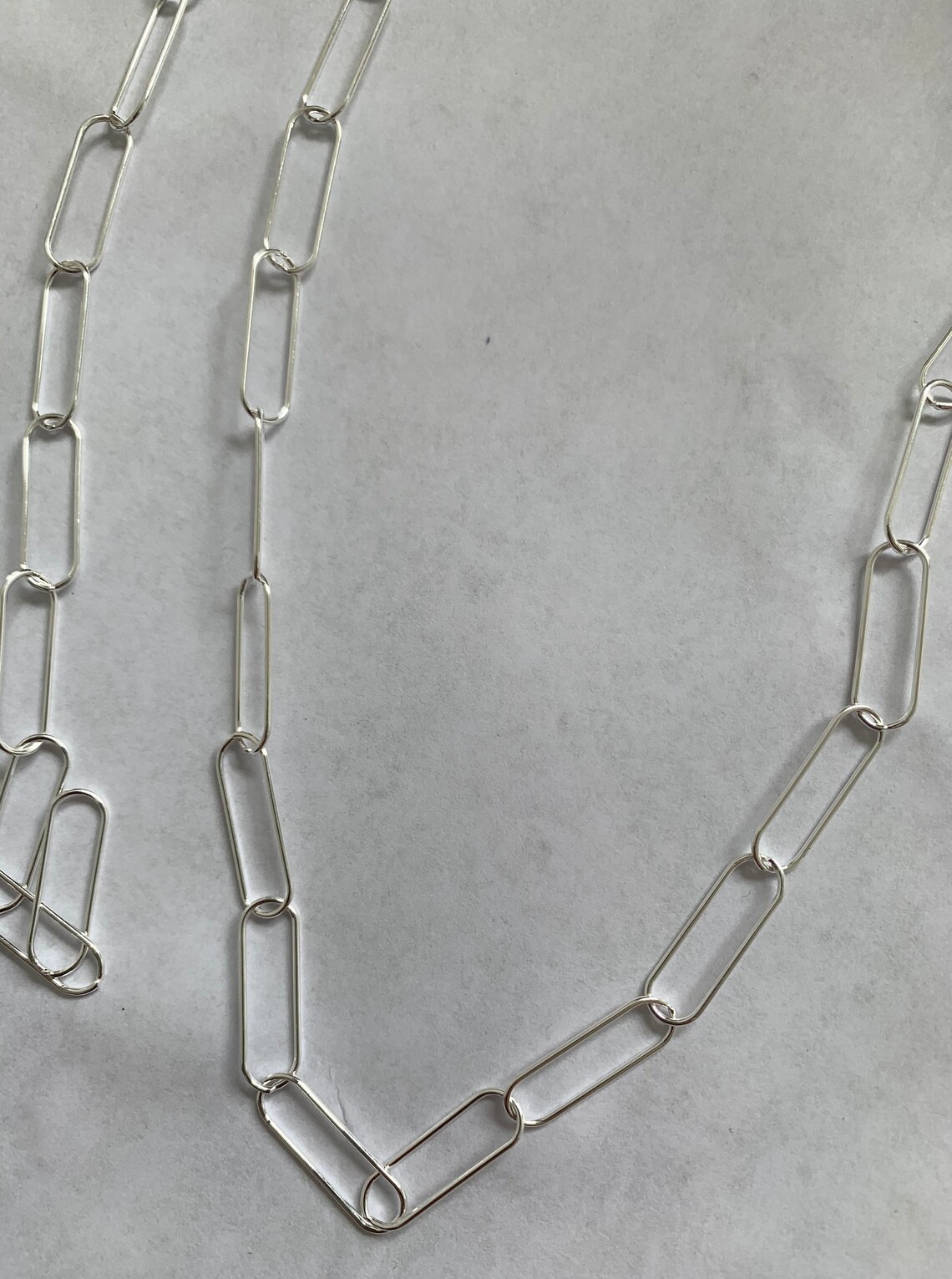 Sterling Silver Paper Clip Chain - Etsy