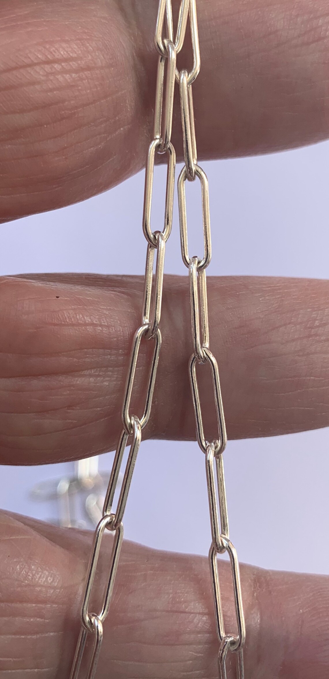 Sterling Silver Paper Clip Chain - Etsy