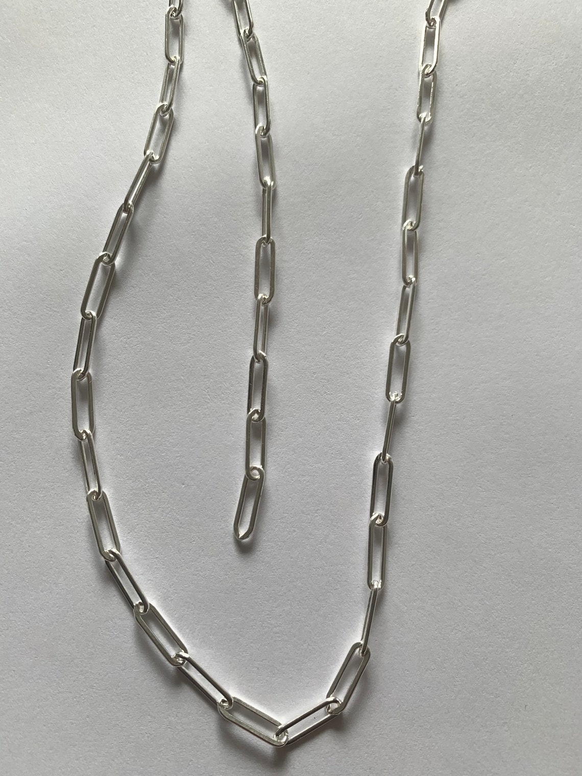 Sterling Silver Paper Clip Chain - Etsy