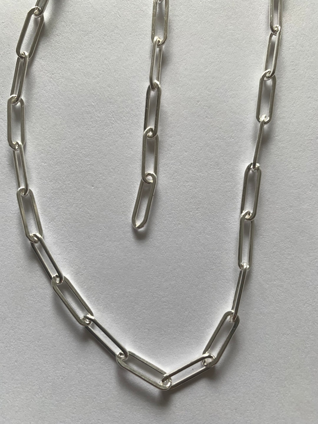 Sterling Silver Paper Clip Chain - Etsy