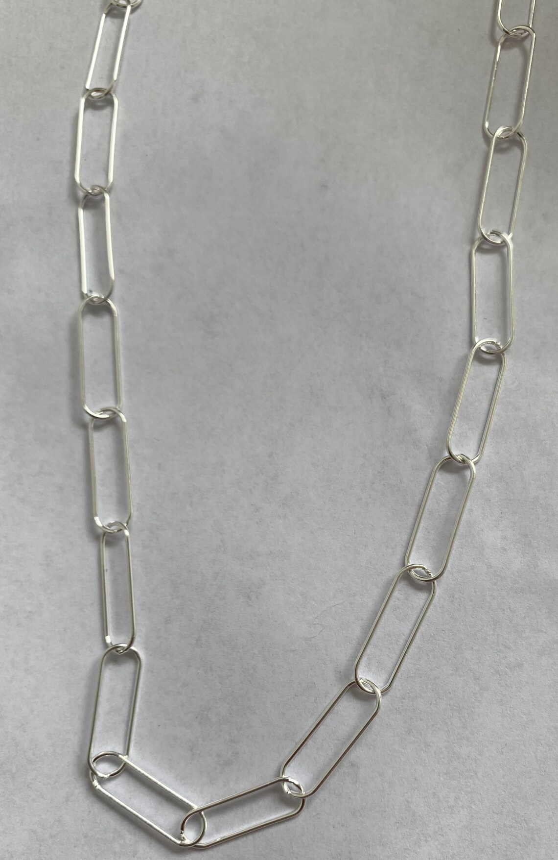 Sterling Silver Paper Clip Chain - Etsy