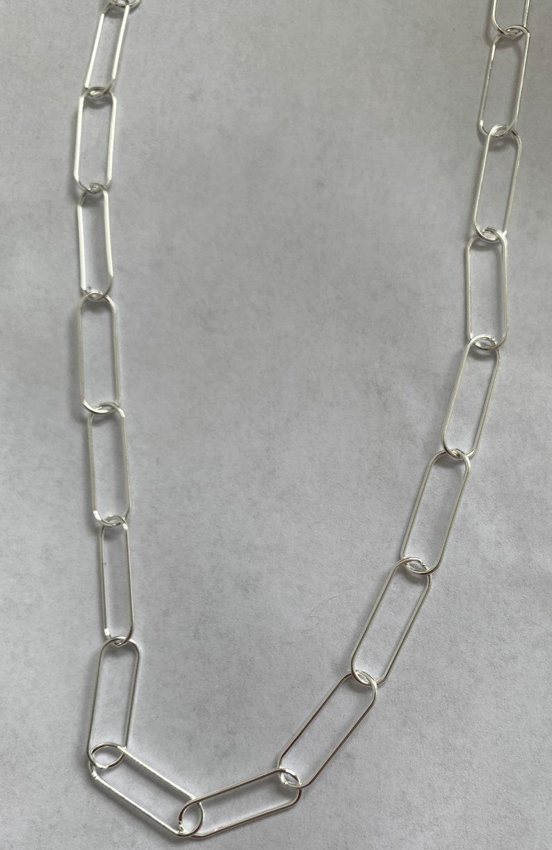 Sterling Silver Paper Clip Chain - Etsy