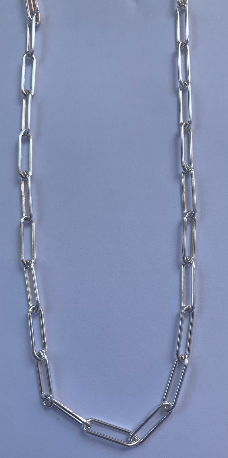 Sterling Silver Paper Clip Chain - Etsy