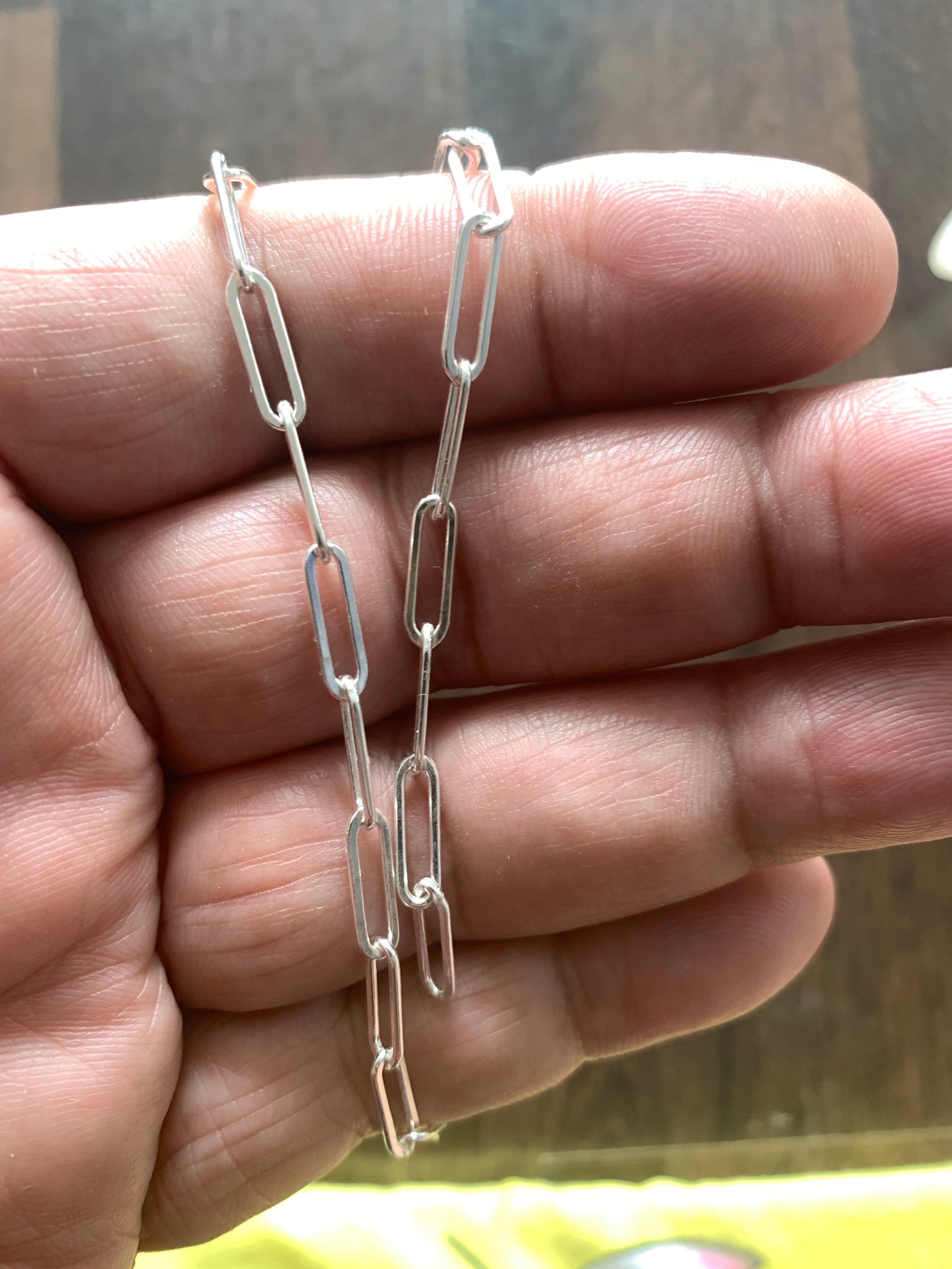 Sterling Silver Paper Clip Chain - Etsy