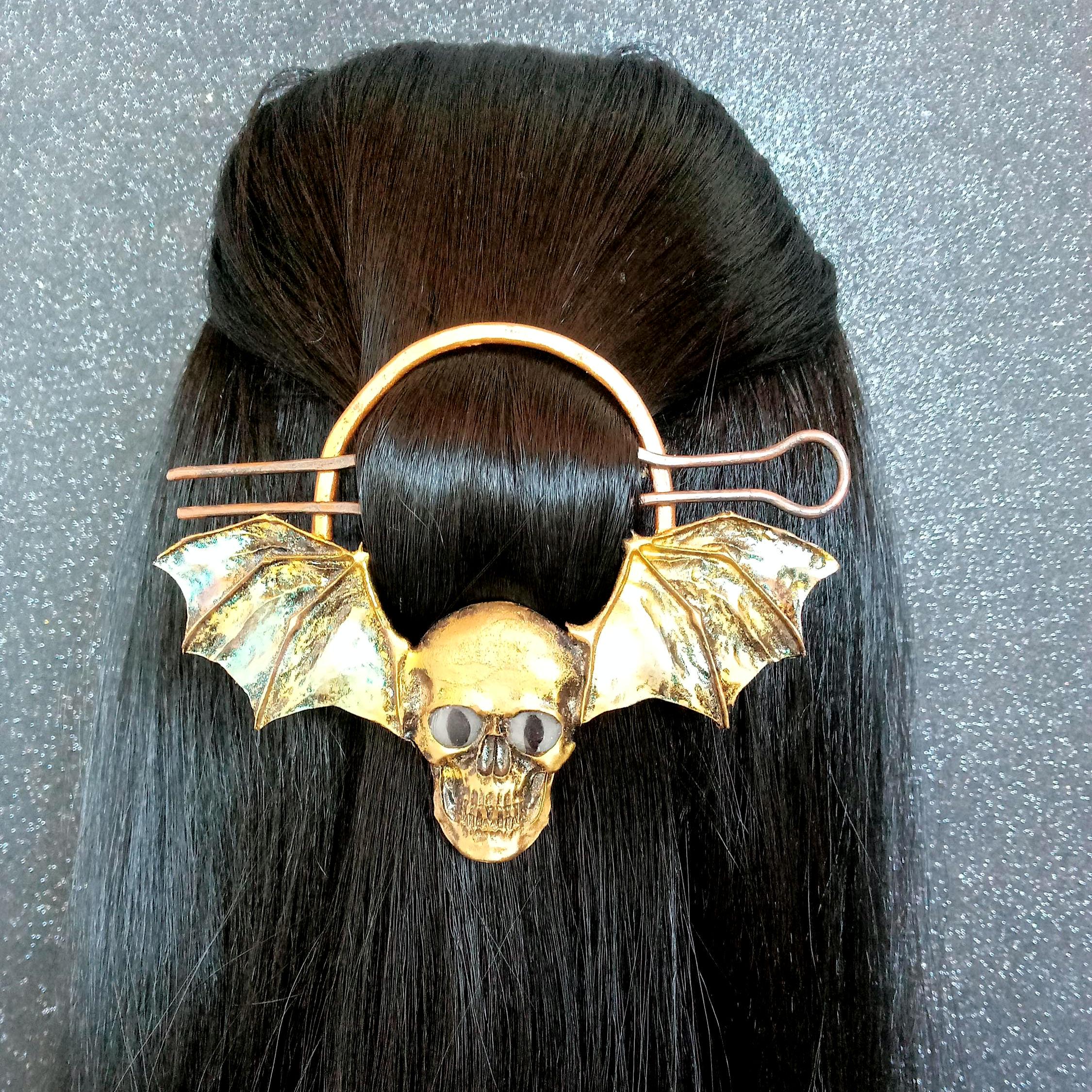 Hairstyle Set Iridescent Bat Wings Hair Slide Witchy Mysterious Gothic ...