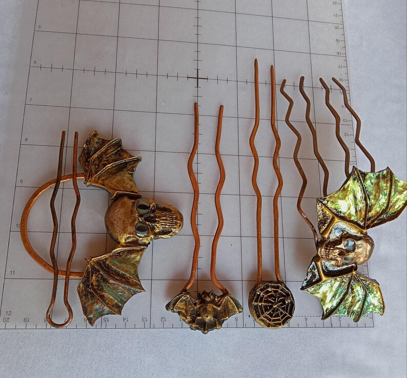 Hairstyle Set Iridescent Bat Wings Hair Slide Witchy Mysterious Gothic ...