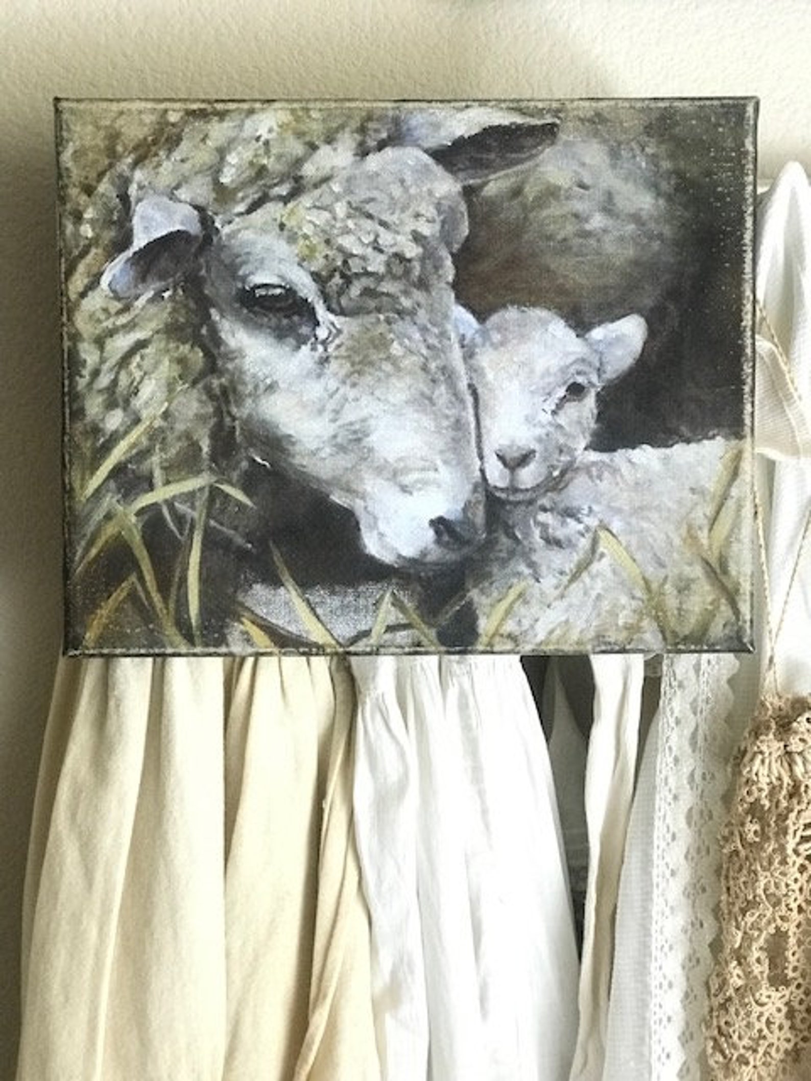 Handmade Sheep Wall Artwork. Print on Canvas Decorative Art. - Etsy