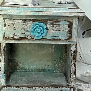 Vintage Wood Miniature End Table. Shabby Dollhouse Side Table. Artisian ...