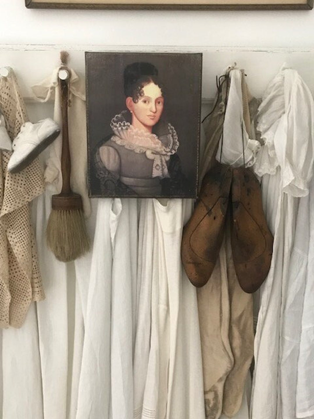 Country Primitive Old Century Print on Canvas. Old Style Canvas ...