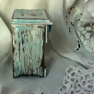 Vintage Wood Miniature End Table. Shabby Dollhouse Side Table. Artisian ...