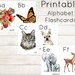 Early Learning Nature Themed Printable Alphabet Flashcards Watercolor ...