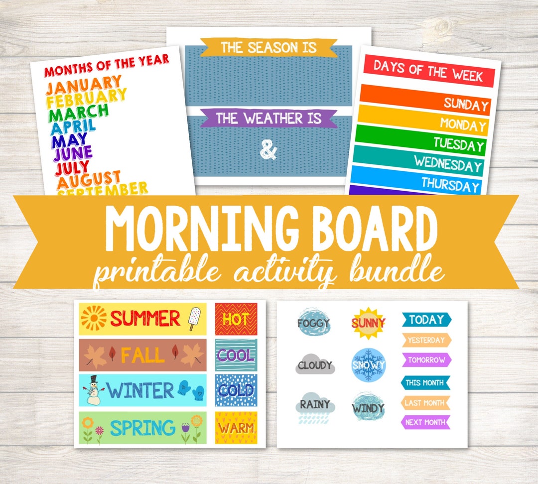 Preschool Morning Board: Calendar, Weather, Seasons (digital Download ...