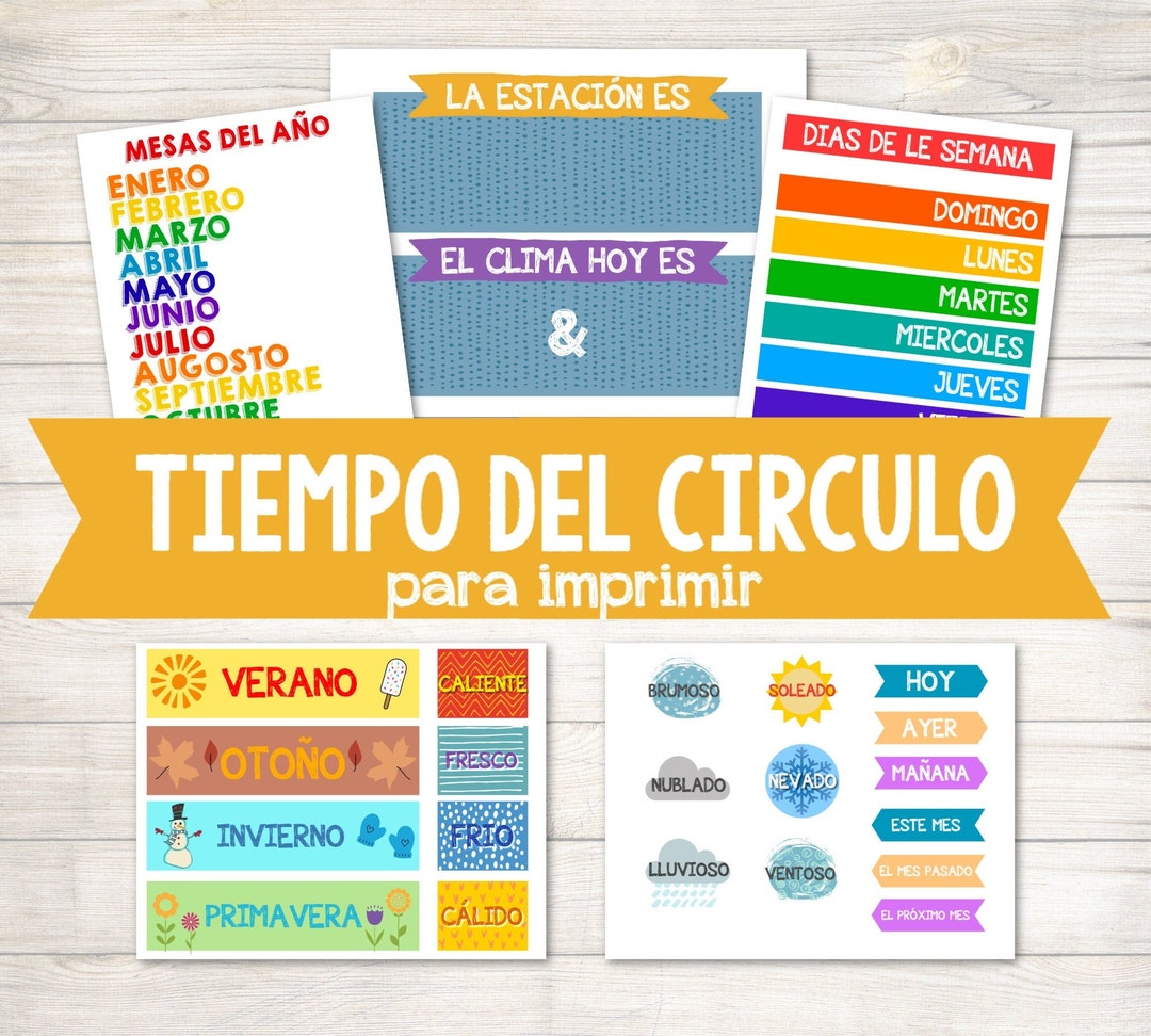 Spanish Circle Time Printables: Calendar, Weather, Seasons (digital ...