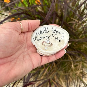 Beach Proposal Ring Holder, Seashell Ring Holder, Proposal Ring Holder ...