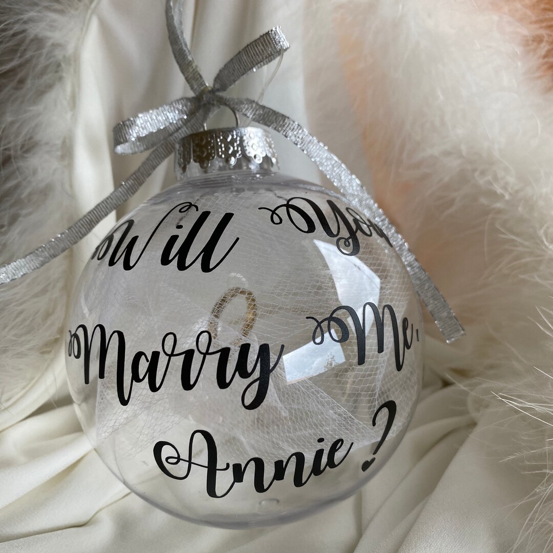 Christmas Proposal,will You Marry Me Ball Ornament Ring Holder Inside ...