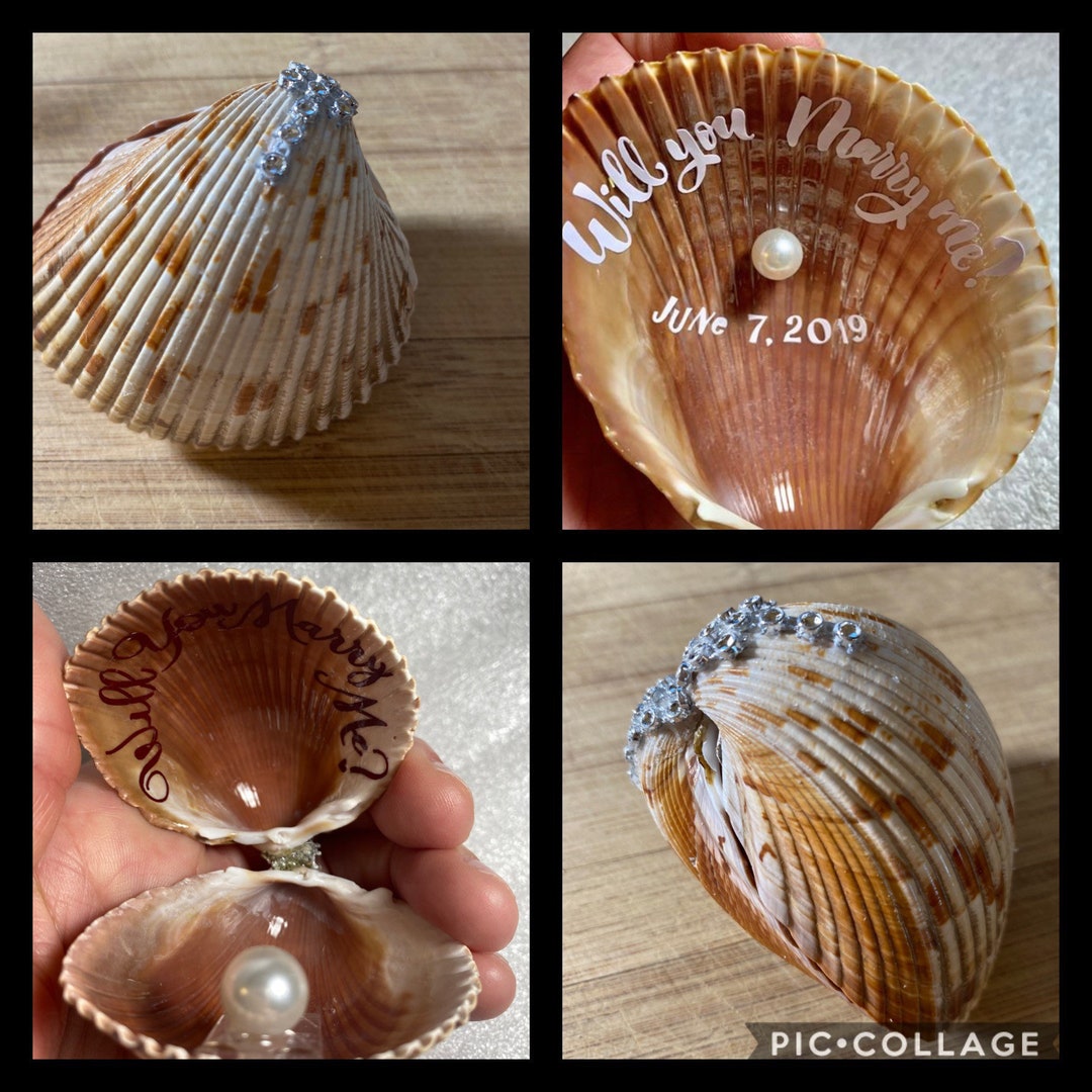 Proposal Seashell Ring Box, Seashell Engagement Ring Box, Beach Wedding ...