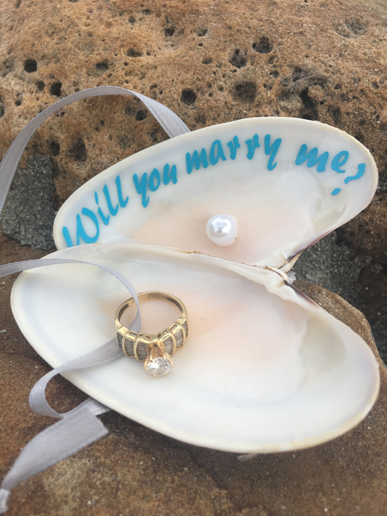 Beach Proposal Seashell/shell Engagement Ring Box/beach Wedding Ring ...