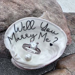 Beach Proposal Ring Holder, Seashell Ring Holder, Proposal Ring Holder ...