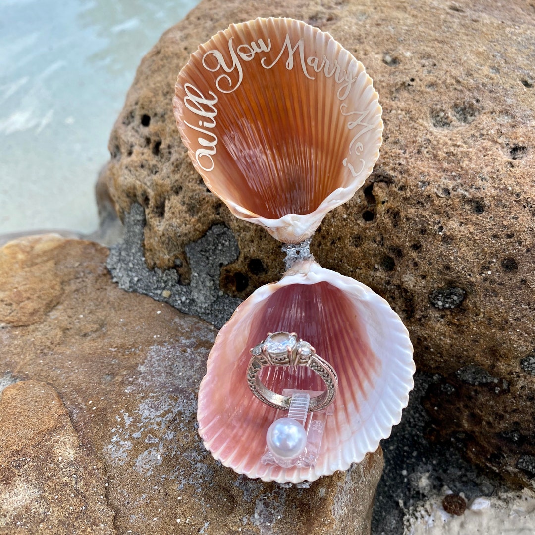 Proposal Seashell Ring Box,seashell Wedding Ring Box,shell Engagement ...