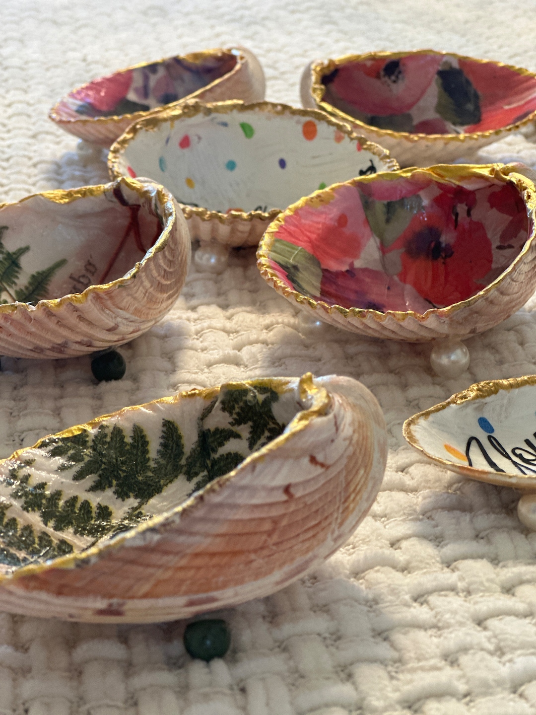 Seashell Decoupage Message Ring Dish,trinket Shell,mom Gift,friend Gift ...