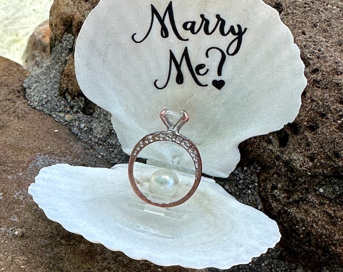 Proposal Seashell Ring Box,beach Ring Holder,getting Engaged Ring Holder,proposal Ring Holder ...