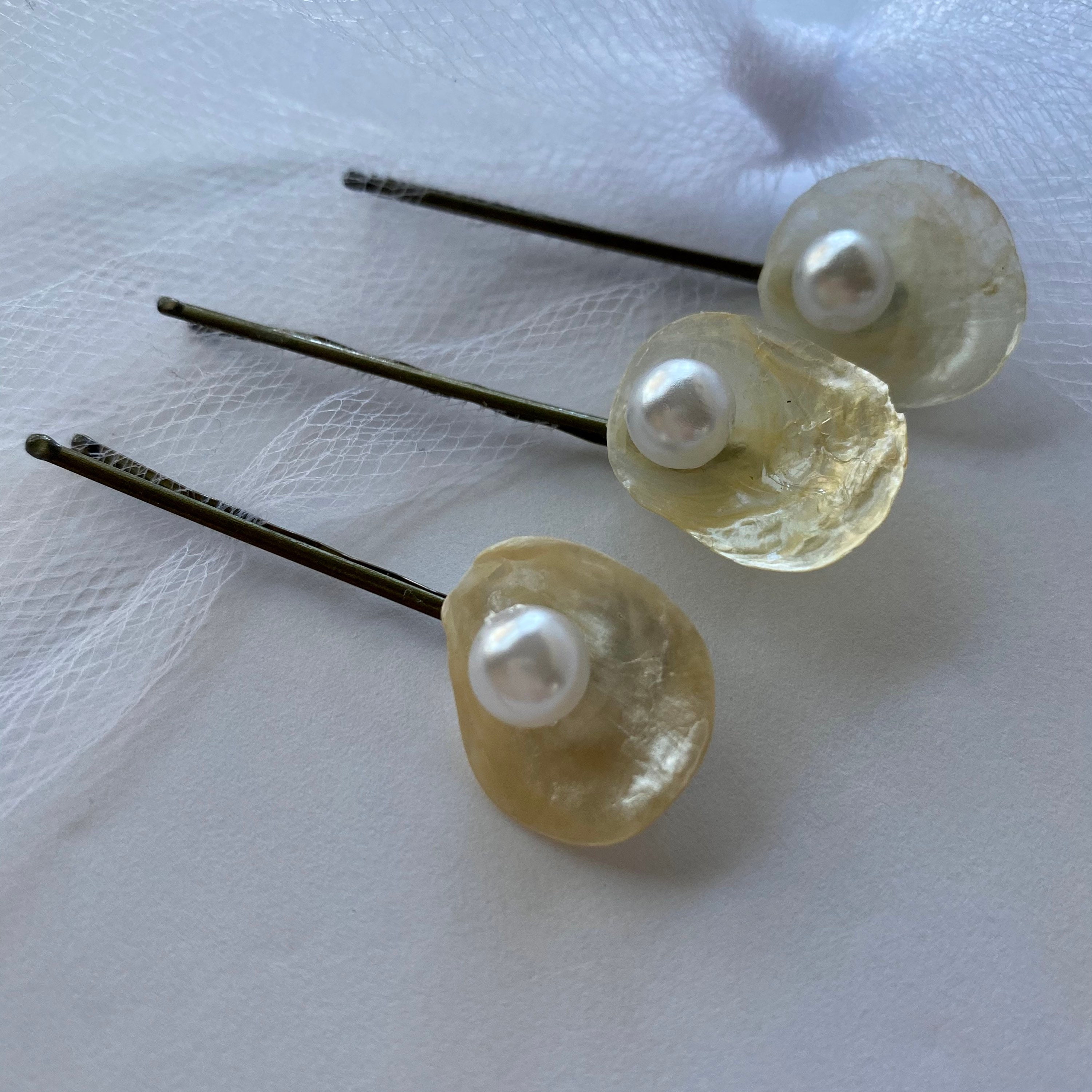 Seashell Hair Pins, Beach Wedding Hair Pins, Shell Hair Accessory, Set ...