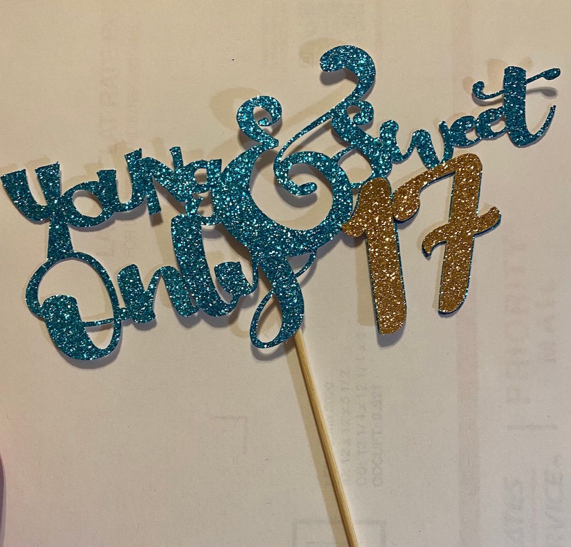 Young and Sweet Only 17 Cake Topper 17th Birthday 17 Cake | Etsy