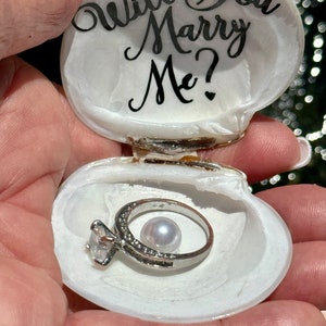 Beach Proposal Ring Holder, Seashell Ring Holder, Proposal Ring Holder ...