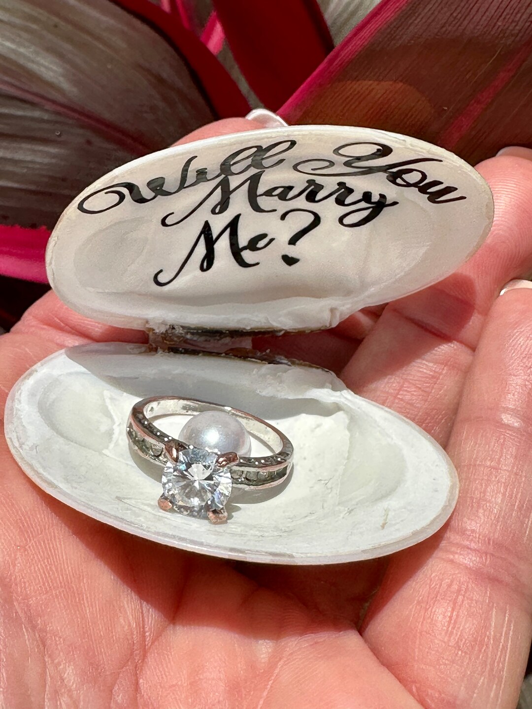 Beach Proposal Ring Holder, Seashell Ring Holder, Proposal Ring Holder ...