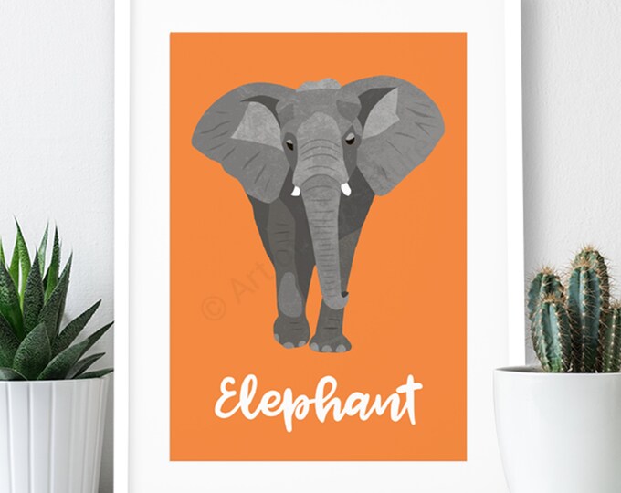 Elephant Poster / A3 Print / Animal Print / African Wildlife - Etsy