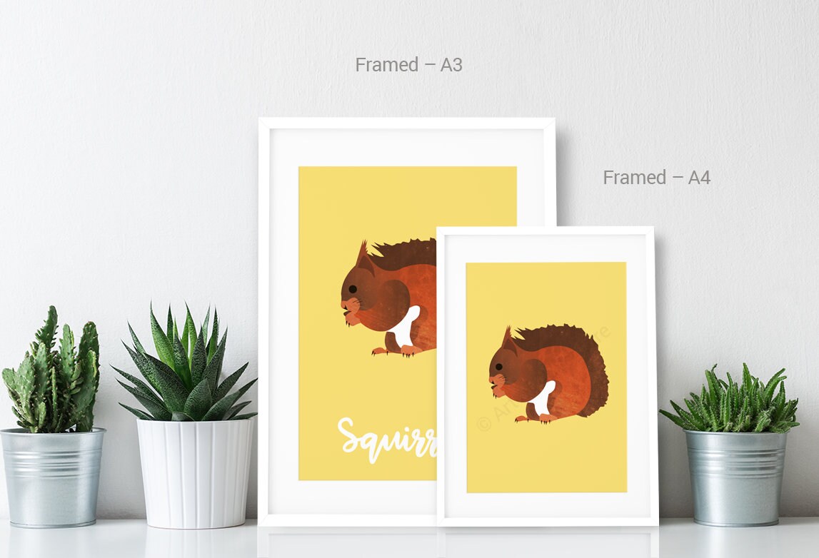 Red Squirrel Poster / A4 or A3 Print / Animal Print / British - Etsy