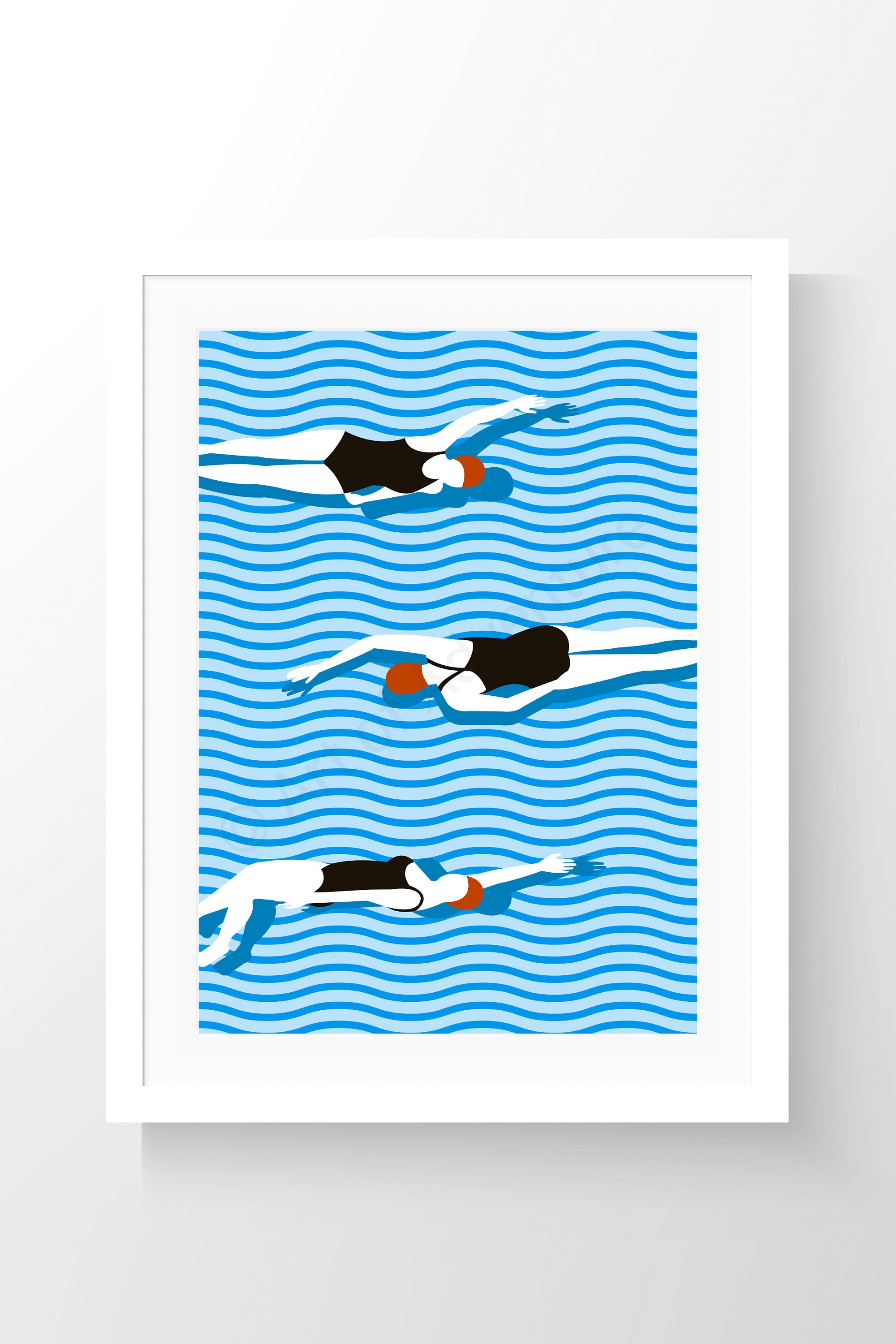 Swimmers Poster / A4 Print / Travel Poster / Vintage Print / - Etsy