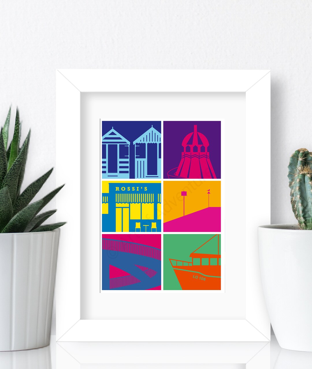 Silhouette Mini Print Thames Estuary Poster / A5 Print / Essex / Travel ...