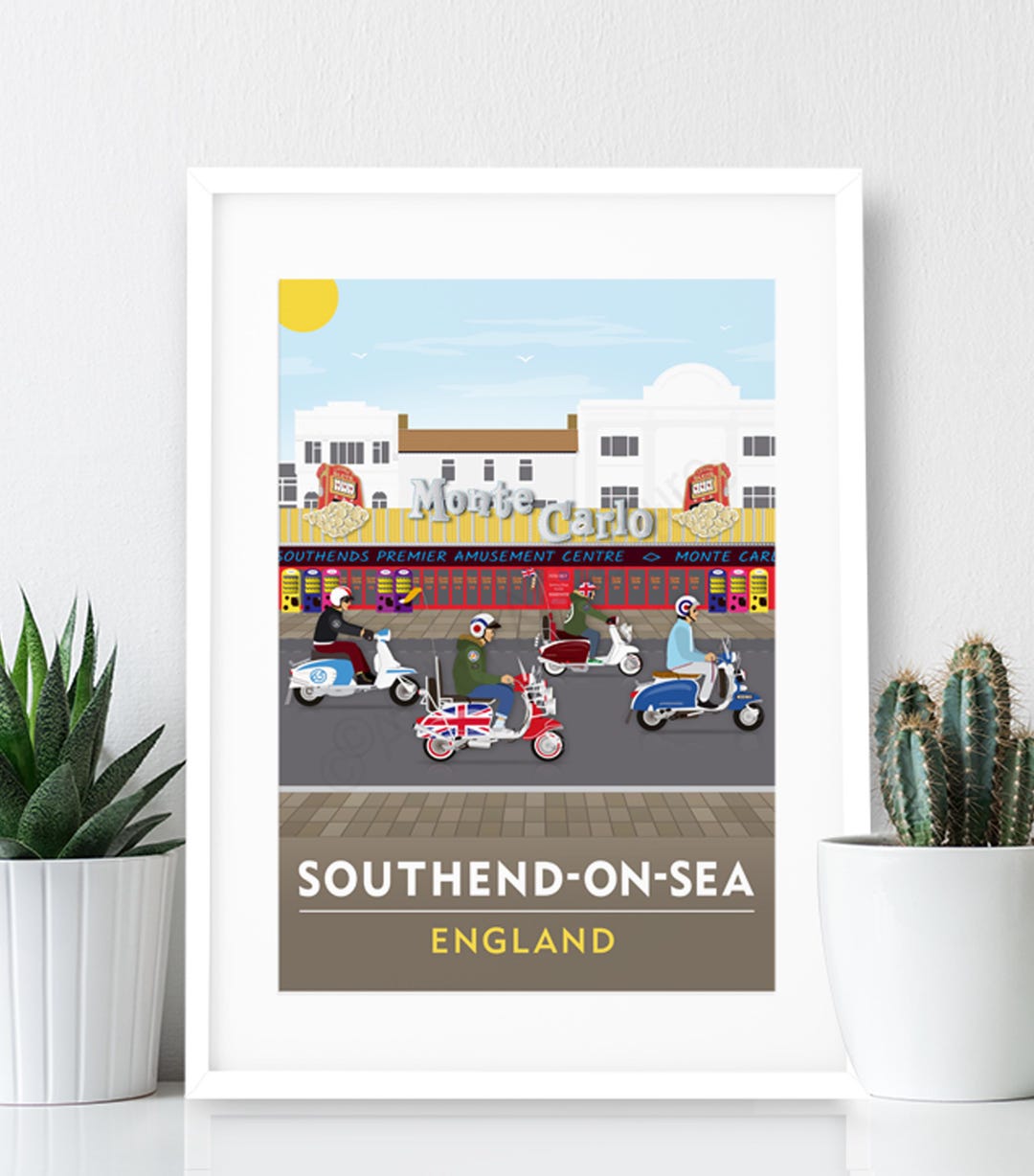 Scooters Southend – Poster / A4 or A3 Print / England / Essex / Travel ...