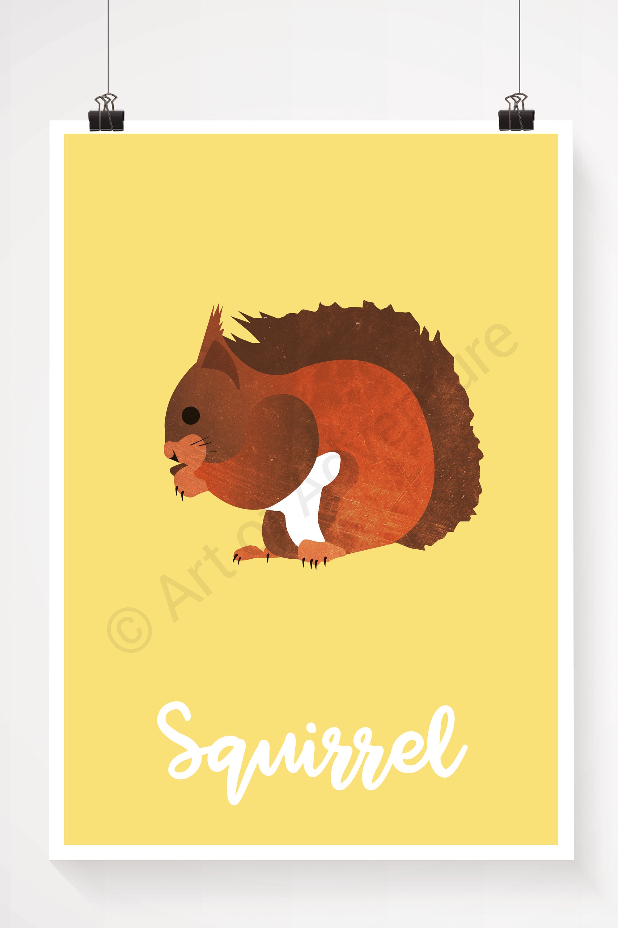 Red Squirrel Poster / A4 or A3 Print / Animal Print / British - Etsy