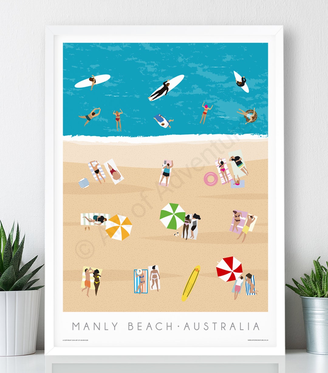 Aerial Manly Beach – Large Poster / A2, A1, A0 Print / Travel Poster ...