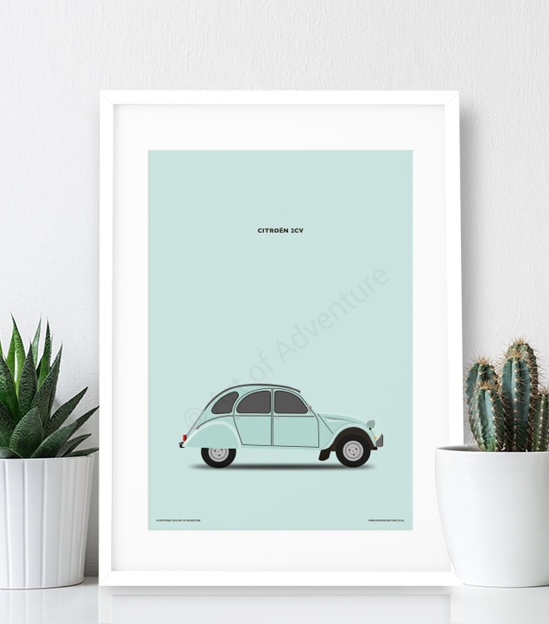 Cartel Citroen 2CV Teal / Impresión A3 / Cartel de coche / Impresión de ...