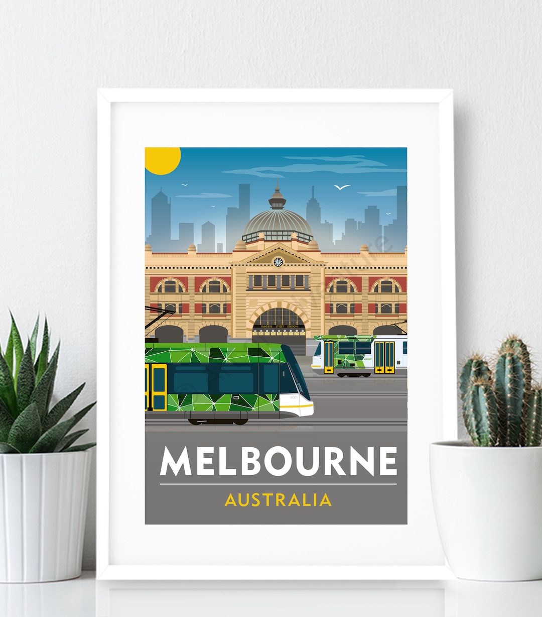 Melbourne, Australia Travel Poster: Art Print (A4 or A3) - Etsy Australia